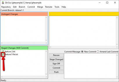 Git GUI: How to unstage individual staged file - Vishal Monpara